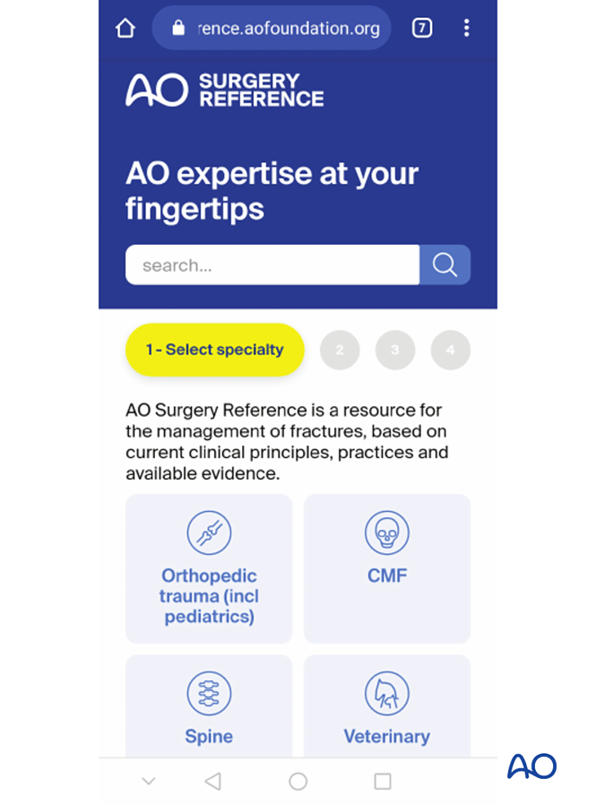 Using the new AO Surgery Reference "like an app"