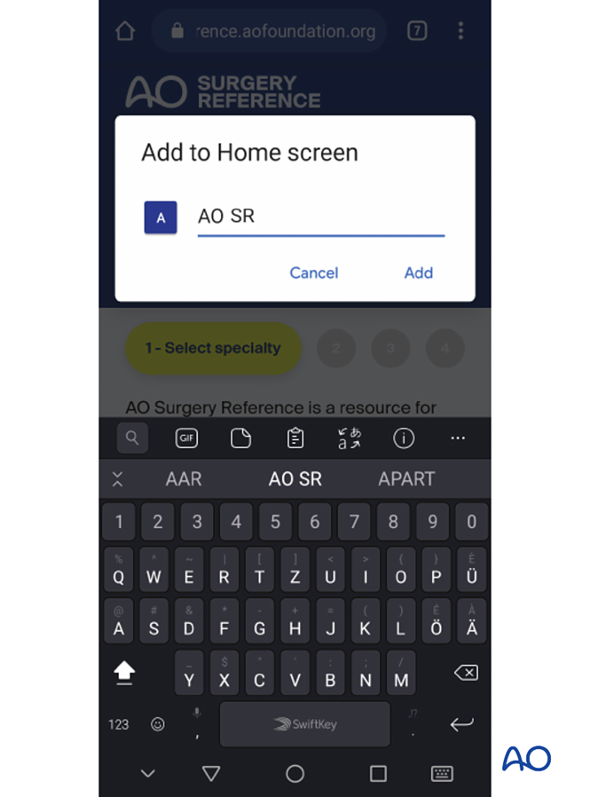 Using the new AO Surgery Reference "like an app"