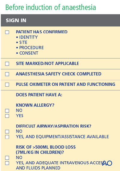 WHO Surgical Safety Checklist