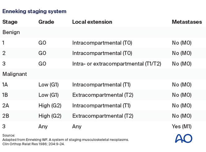 Oncological and surgical staging