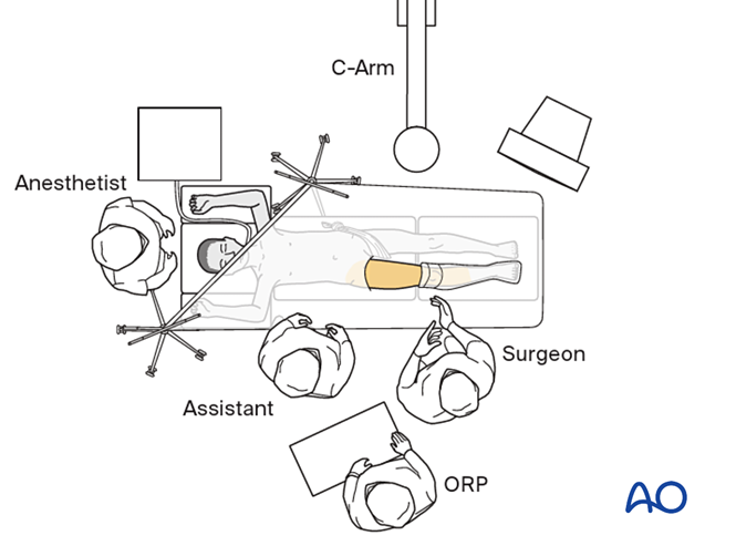 Patient preparation in supine position